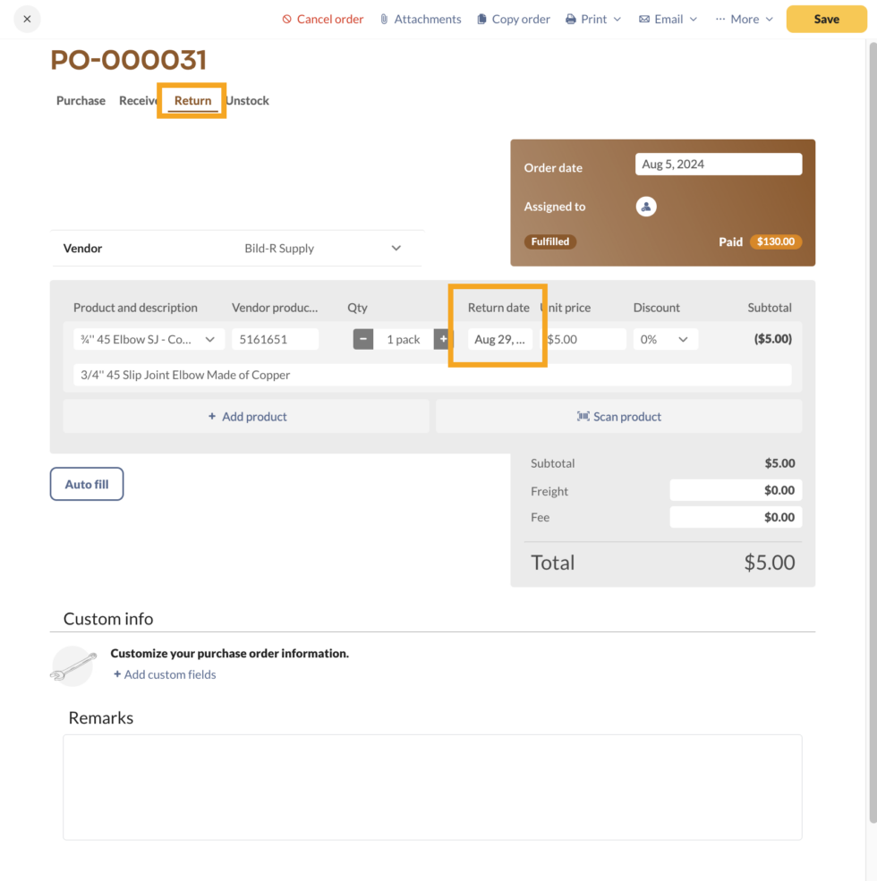 How to return products to vendors - inFlow Inventory