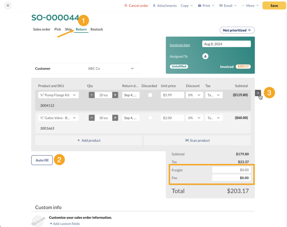 How to process returns and issue credits - inFlow Inventory
