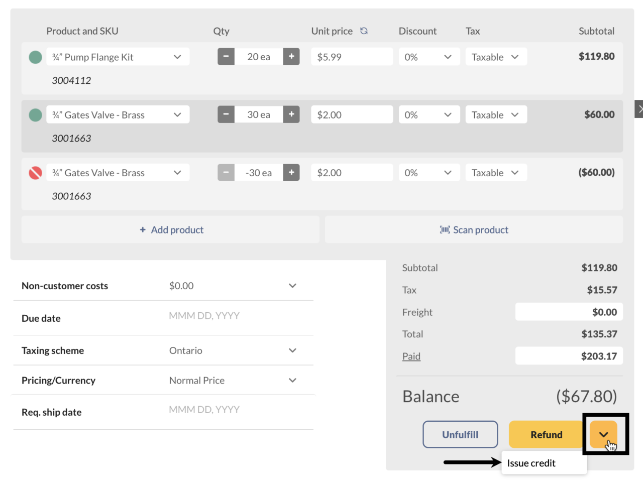 How to process returns and issue credits - inFlow Inventory