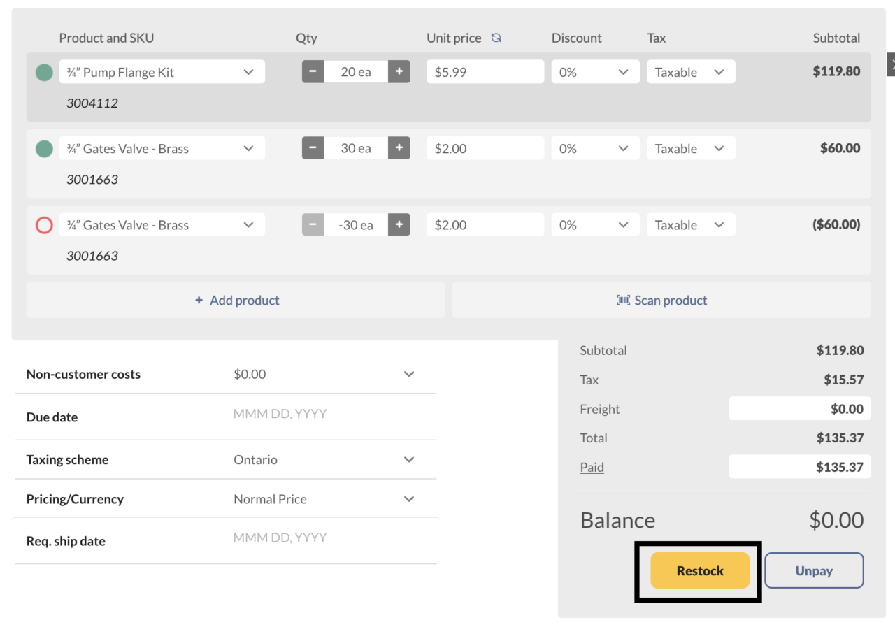 How to process returns and issue credits - inFlow Inventory