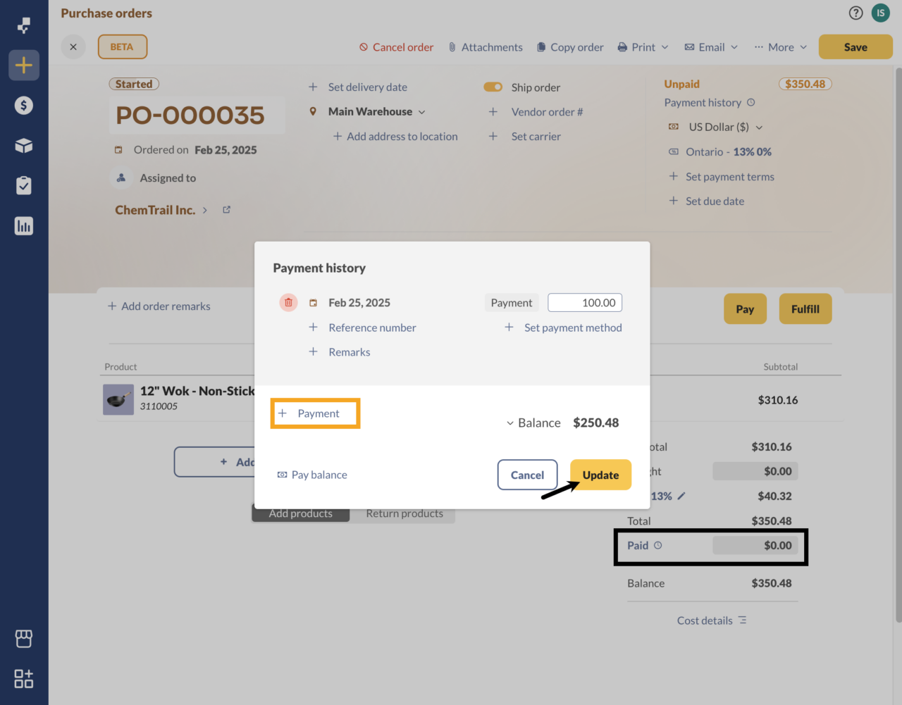 How to create and complete purchase orders - inFlow Inventory