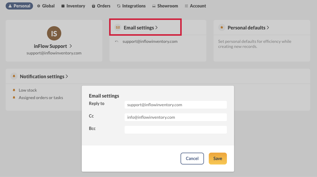 How to set up emailing inFlow - inFlow Inventory