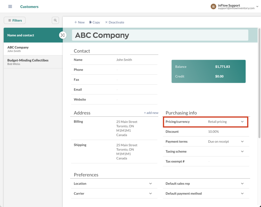 How to add special pricing (multiple pricing schemes) - inFlow Inventory