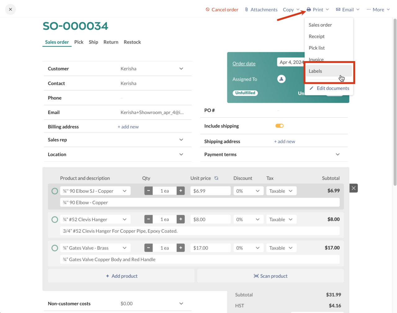 Label printing with inFlow (DYMO, Zebra, Brother & more)
