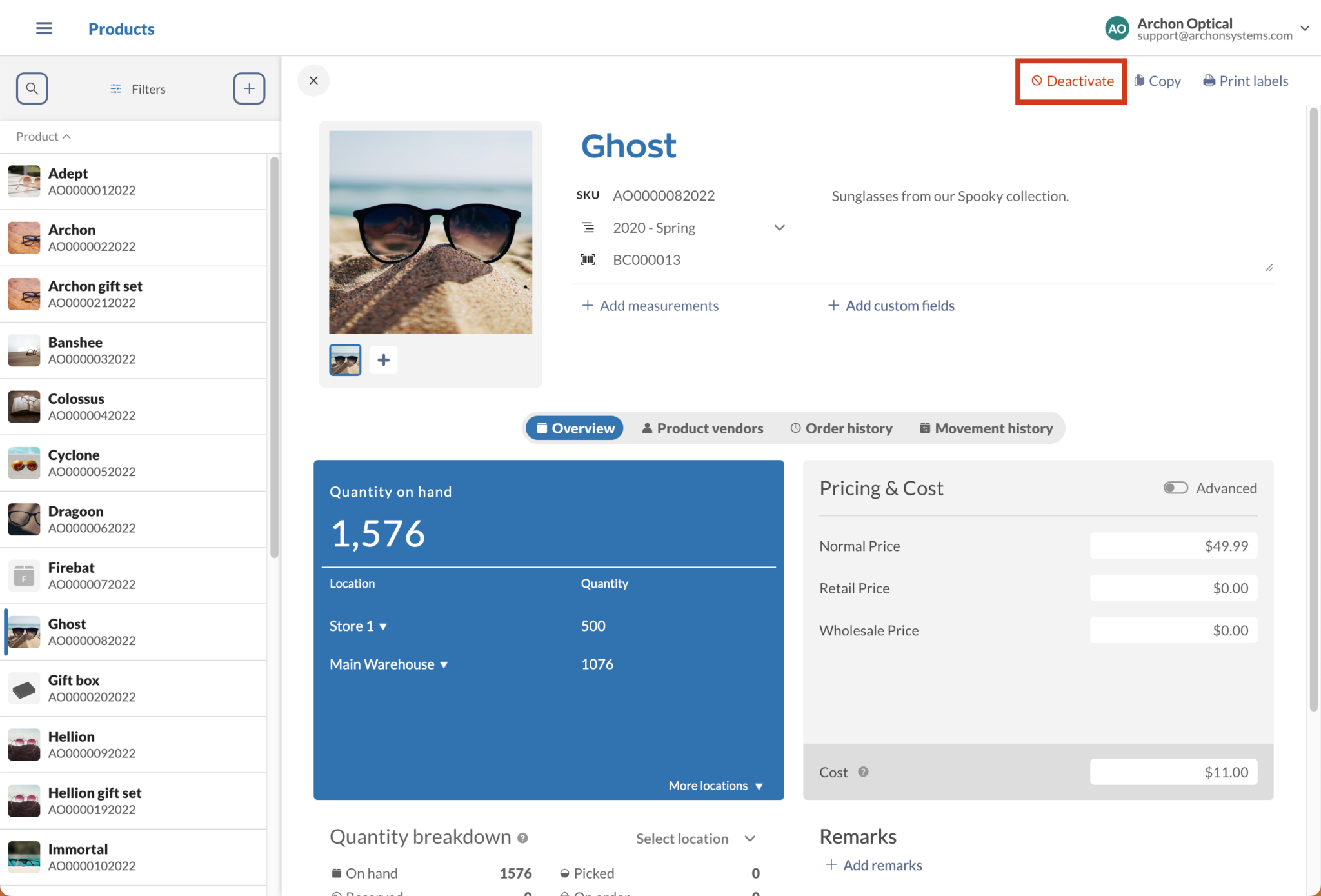 How to deactivate (delete) products, customers, or vendor records ...