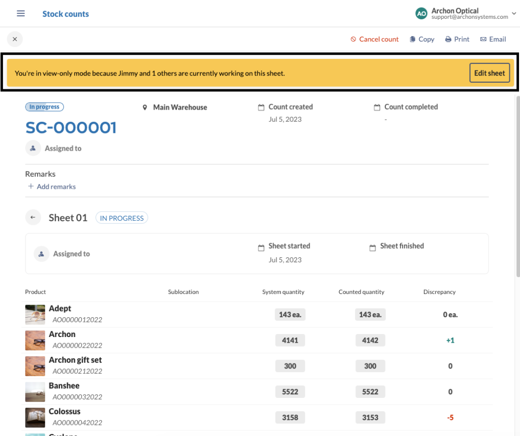 How to create and complete a stock count (Web) - inFlow Inventory
