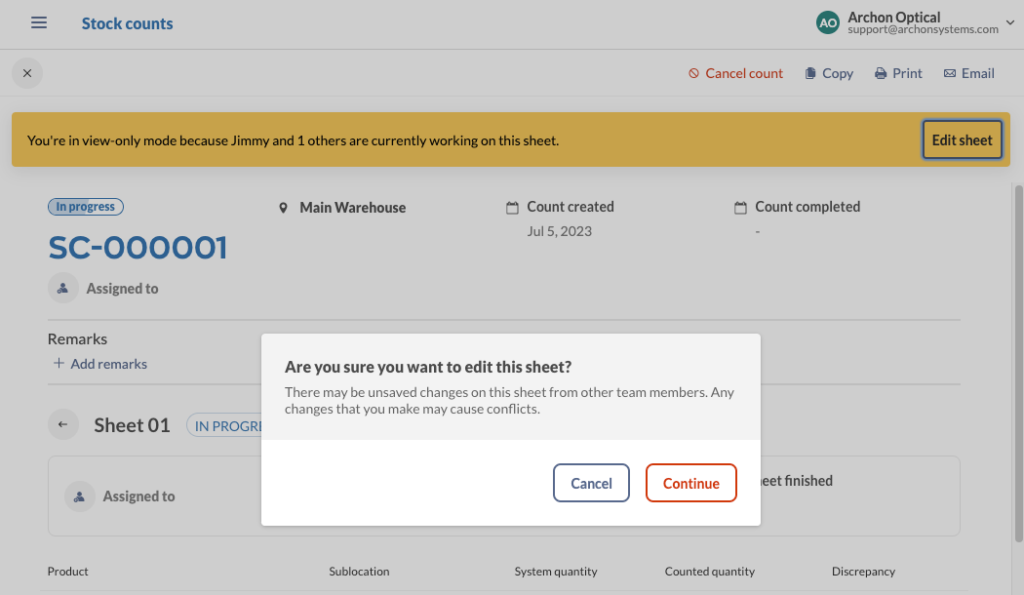 How to create and complete a stock count (Web) - inFlow Inventory
