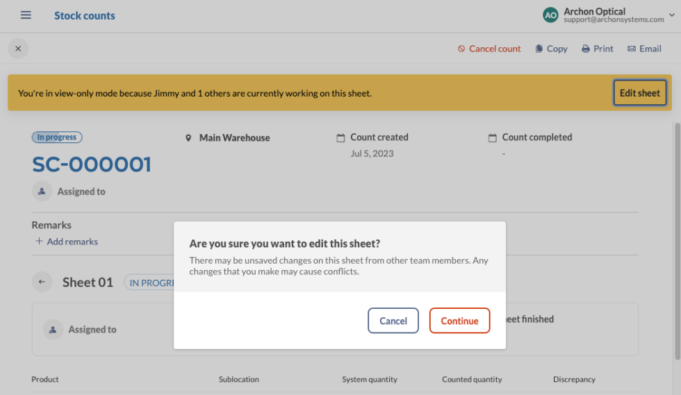 How to create and complete a stock count (Web) - inFlow Inventory