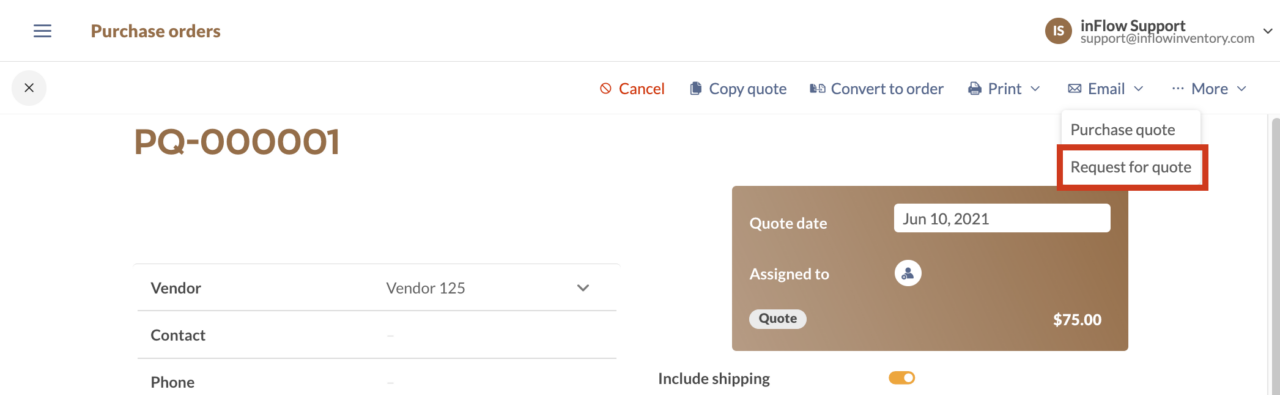 How do I create a purchase quote? - inFlow Inventory
