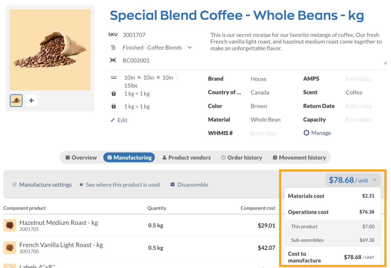 How to create a bill of materials (Web) - inFlow Inventory