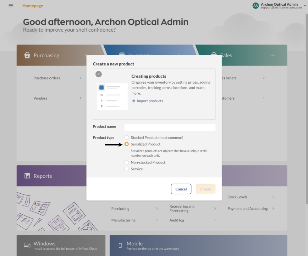 How to create and track serial numbers - inFlow Inventory