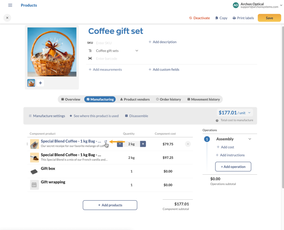 How to create a bill of materials (Web) - inFlow Inventory